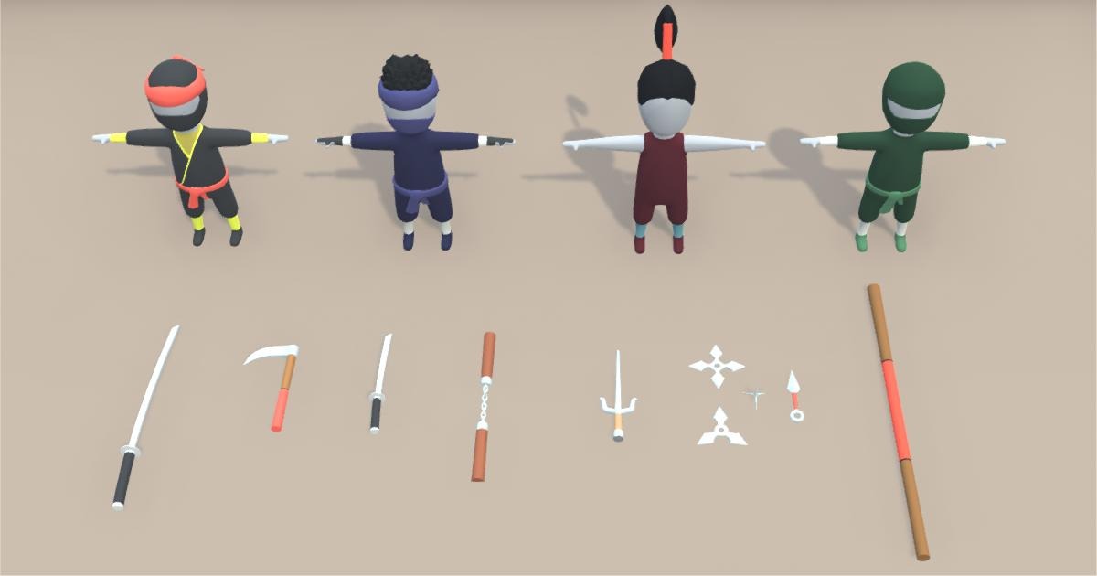 Hyper Casual Ninjas | 3D Characters | Unity Asset Store