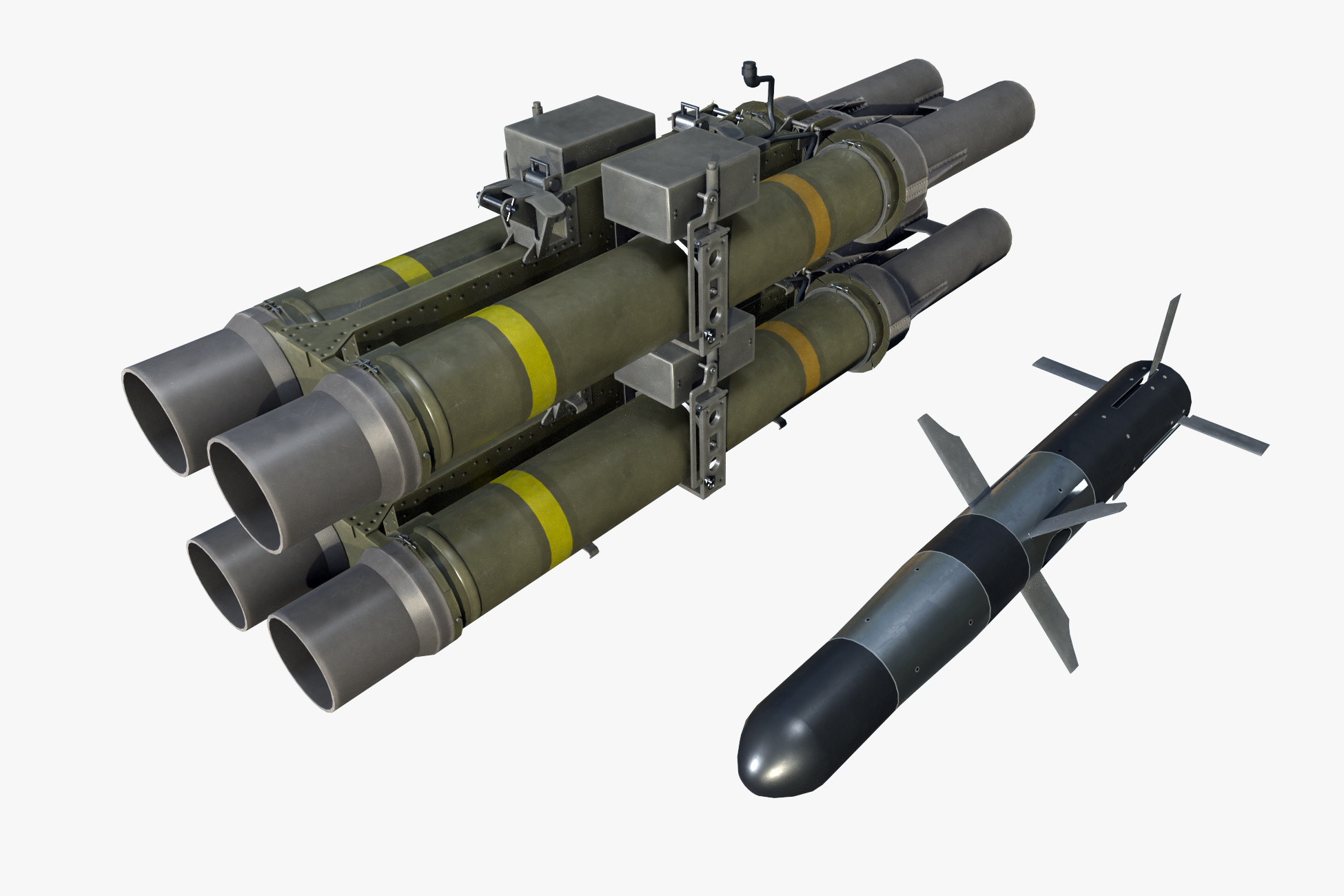 Missile Launcher BGM-71D TOW-2 X4 | 3D Weapons | Unity Asset Store