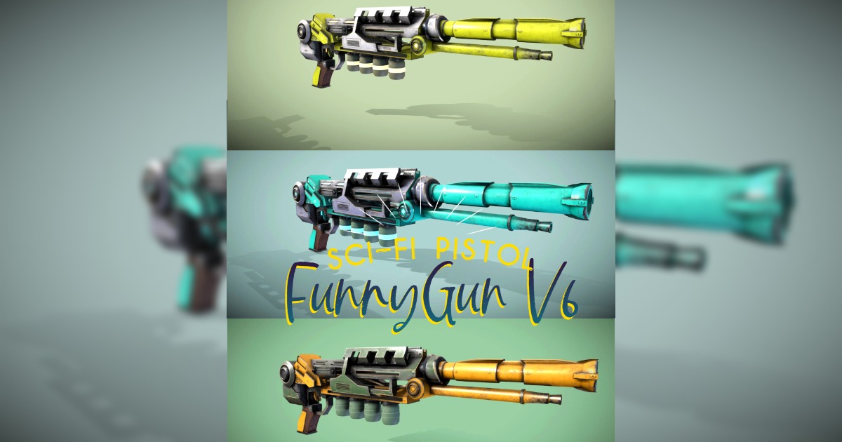 FunnyGun V6 Sci-fi Pistol | 3D Weapons | Unity Asset Store