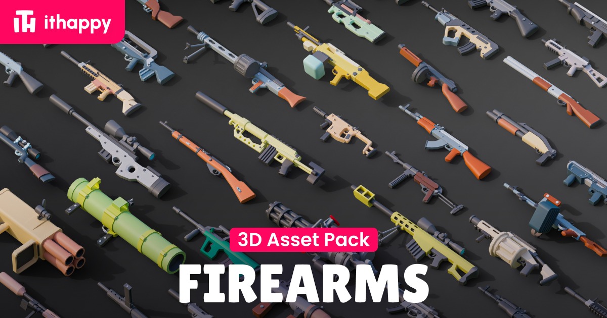 Firearms - Low Poly 3D Models Pack | 3D Guns | Unity Asset Store