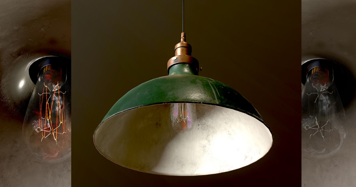 Old Pendant Lamp Green | 3D Electronics | Unity Asset Store