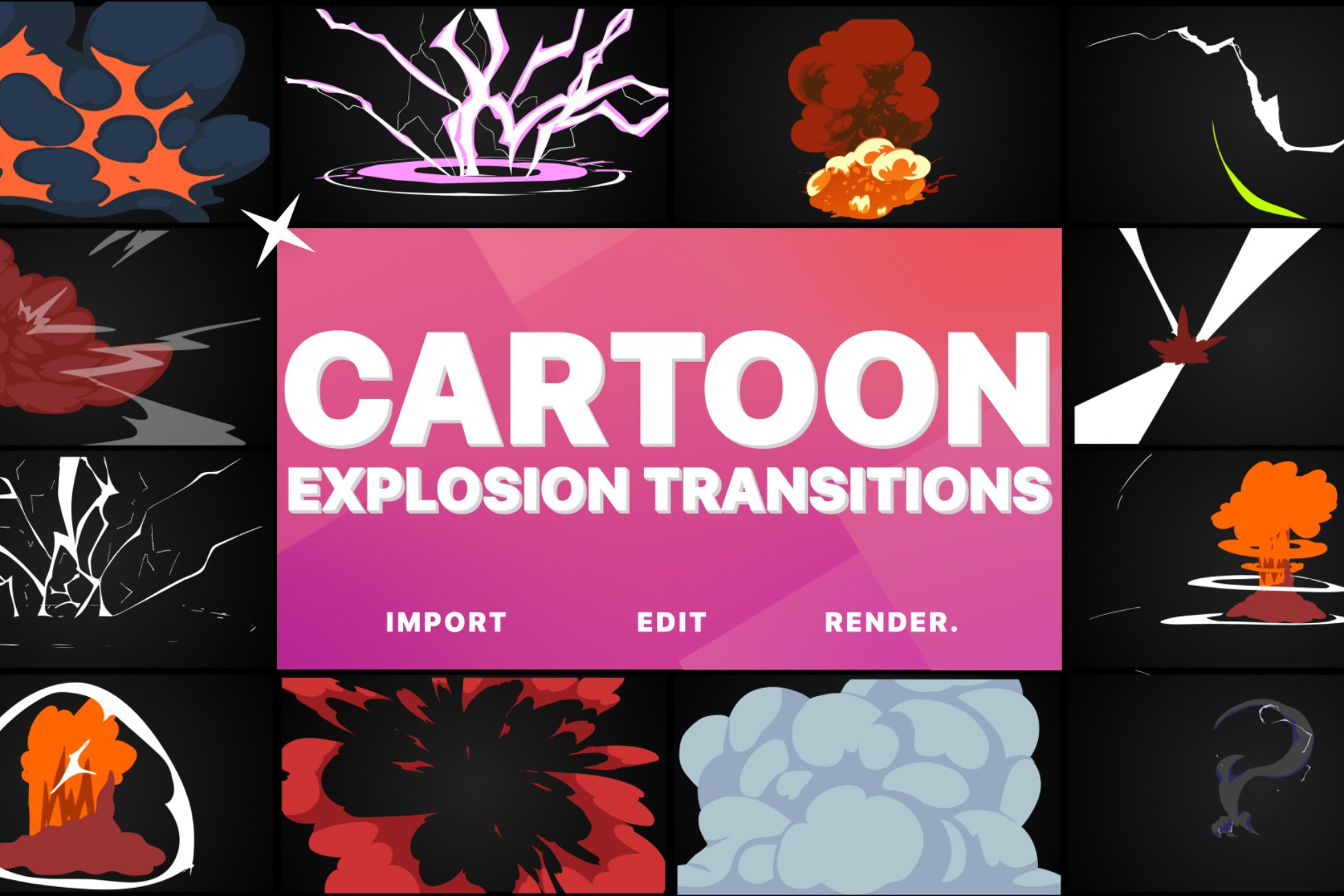 Cartoon Explosions Transitions (01.06.22) | 2D Textures & Materials ...