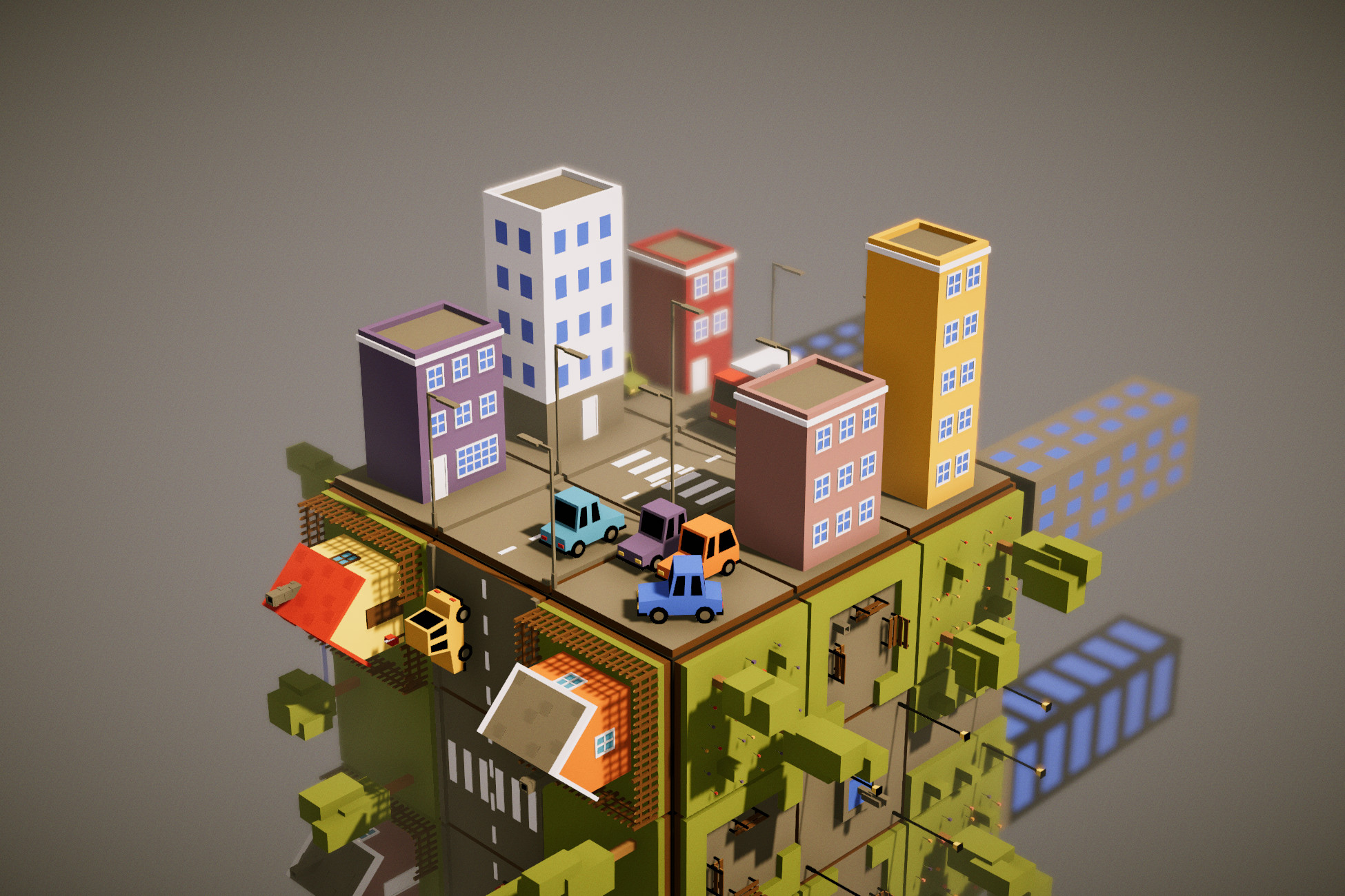 Low poly City environment package | 3D Urban | Unity Asset Store