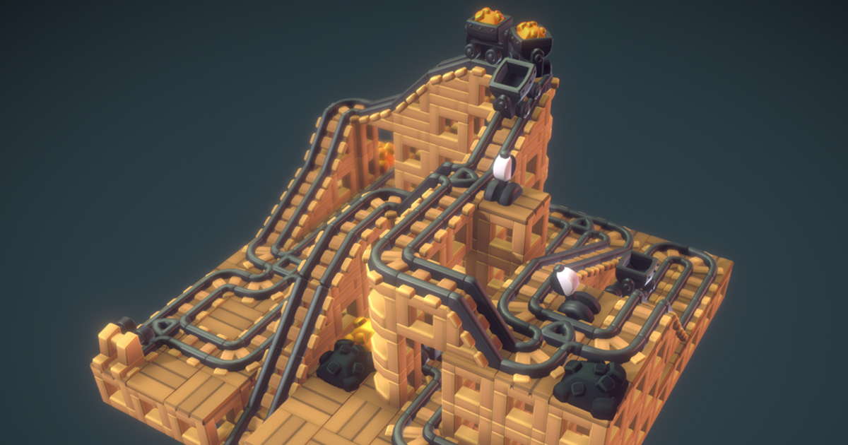 Cube World Mine Rail System - Proto Series | 3D Environments | Unity ...