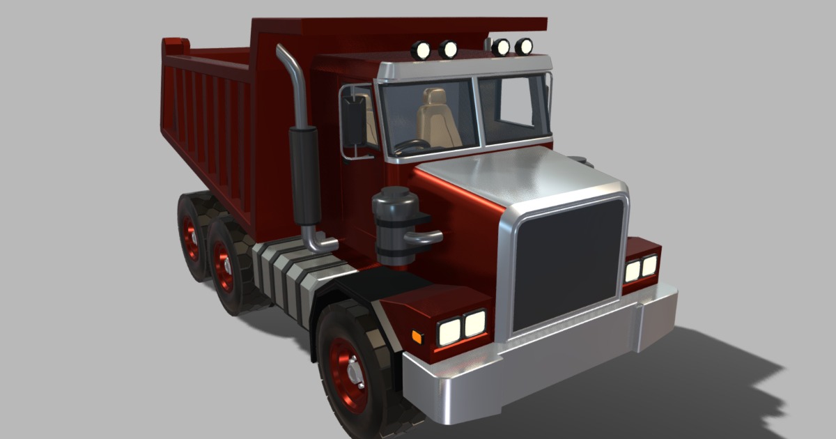 Low-Poly Dump Truck | 3D Land | Unity Asset Store