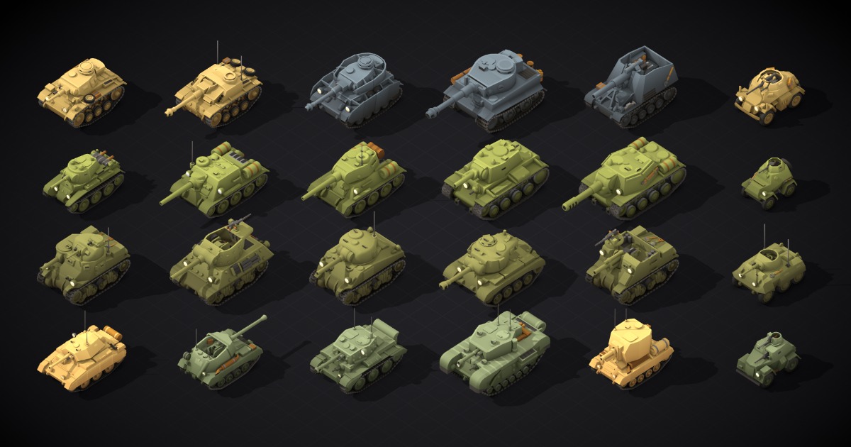 WW2 Stylized Tanks : Starter Pack | 3D Land | Unity Asset Store