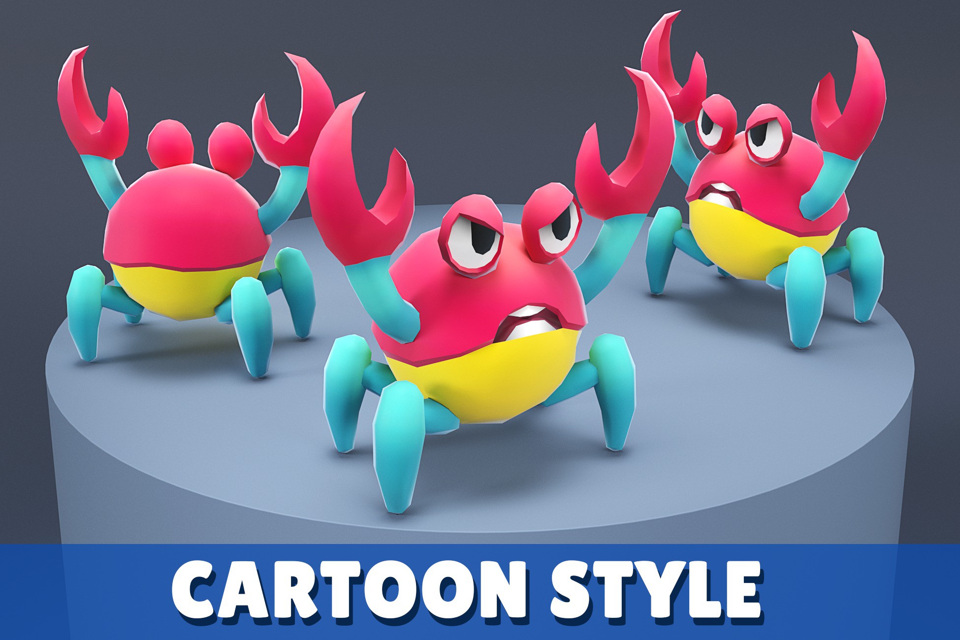 Cartoon Characters - Small Mad Crab Warrior | 3D Creatures | Unity ...