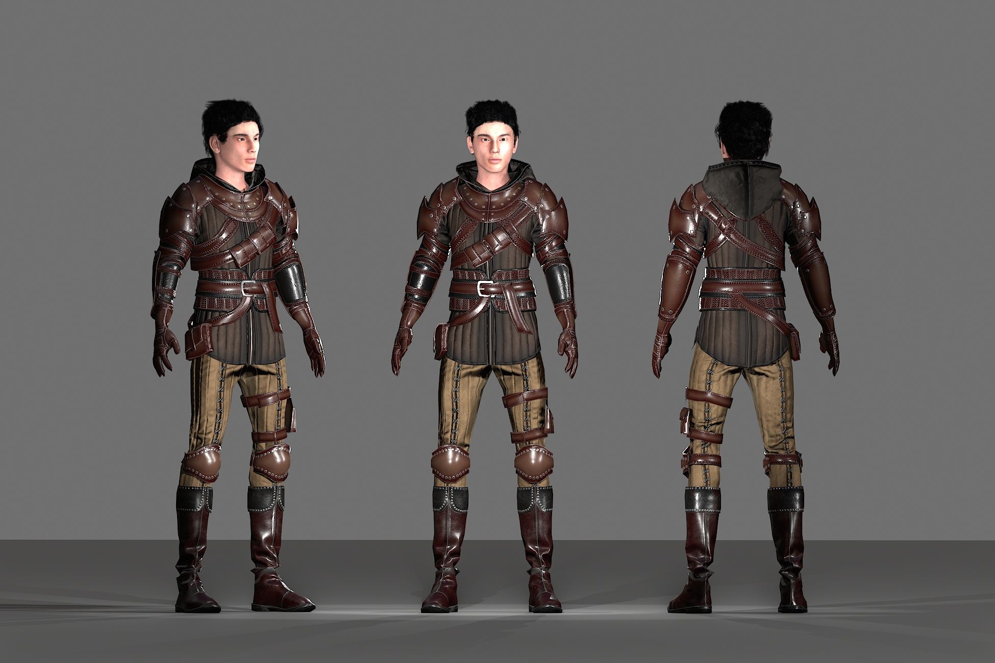 Fantasy fighter in leather armor | Characters | Unity Asset Store