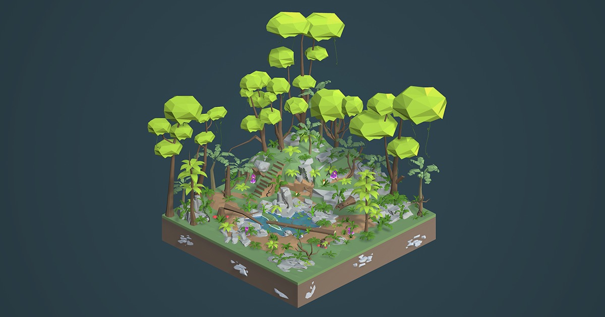 Low Poly Jungle Pack - Polyworks | 3D 주변환경 | Unity Asset Store