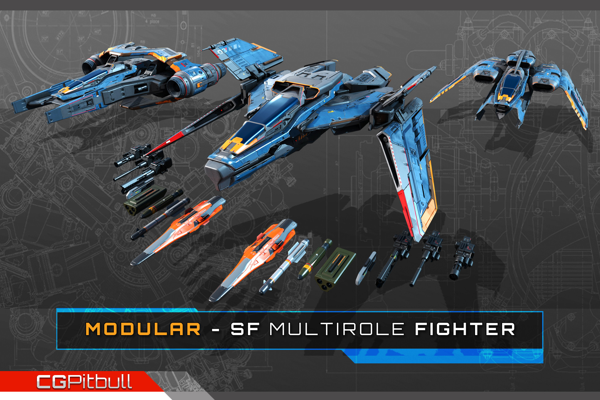 SF Multirole Fighter # MODULAR | 3D Space | Unity Asset Store