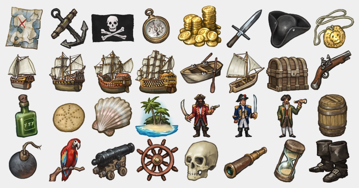 Icons: Pirates & Age of Sail | 2D Icons | Unity Asset Store