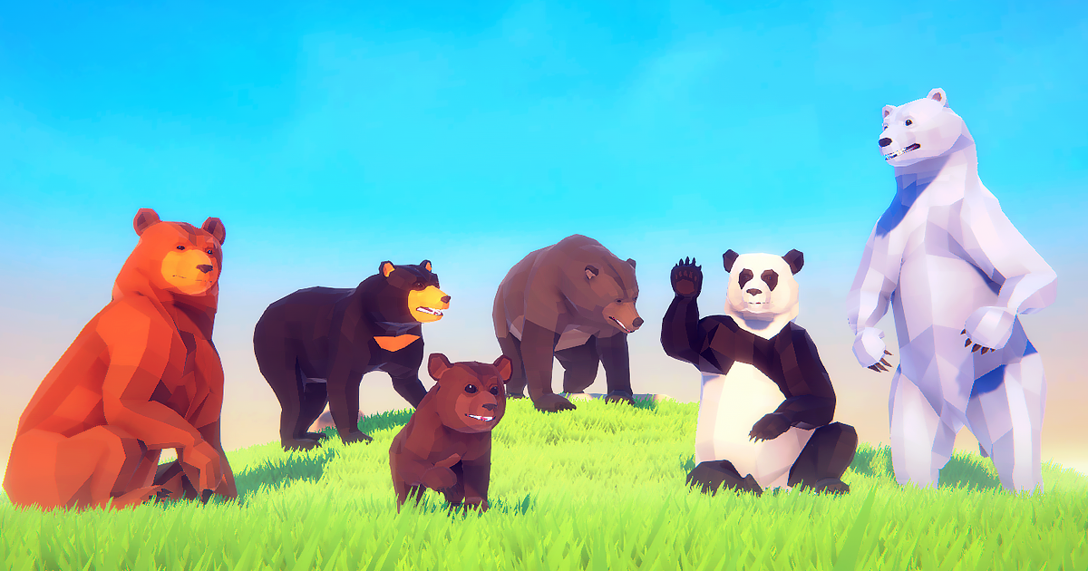 Poly Art: Bear | 3D Animals | Unity Asset Store