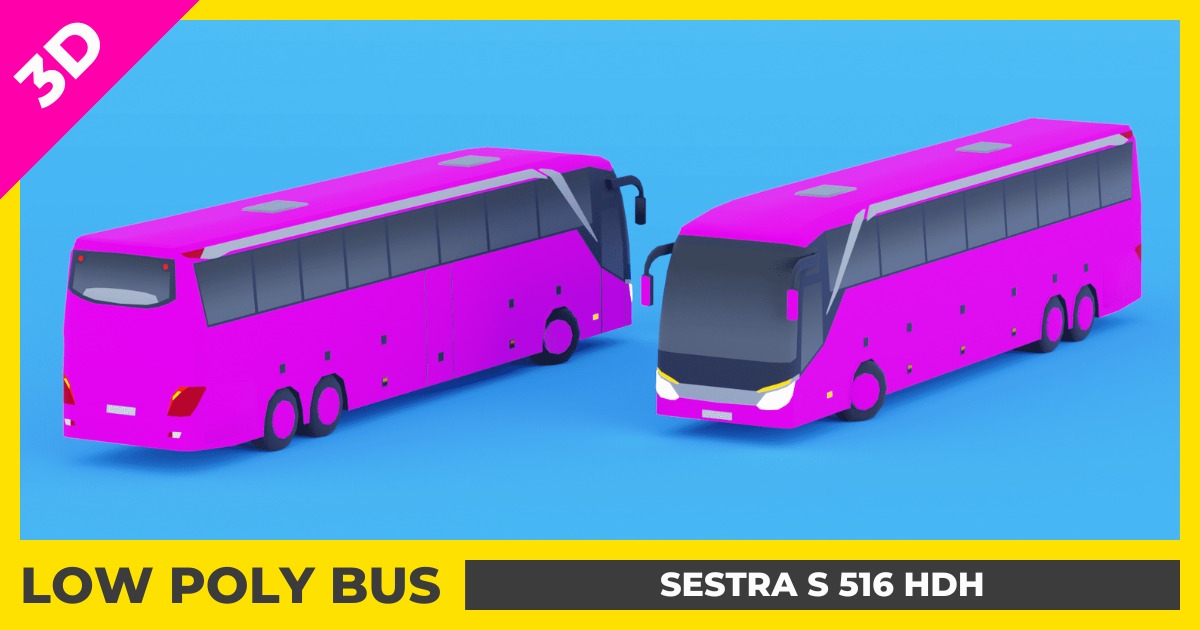 Low Poly Bus - Sestra S 516 HDH | 3D 지상 | Unity Asset Store
