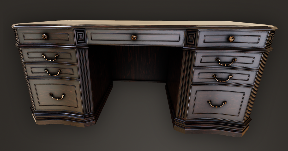 Vintage Desk Table | 3D Furniture | Unity Asset Store