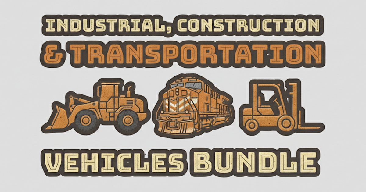 WSM Industrial, Construction & Transportation Vehicles Bundle | Packs ...