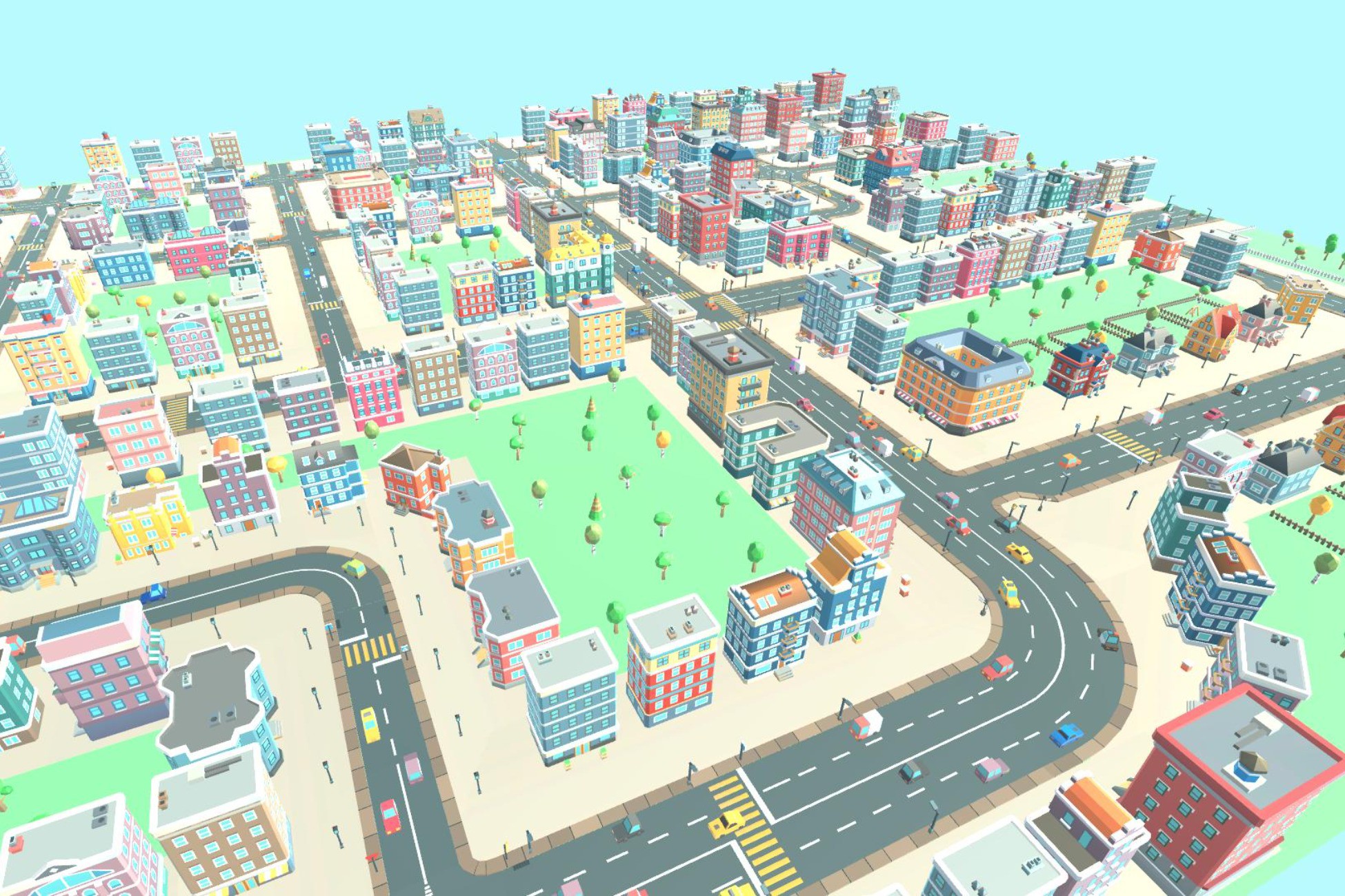 Low poly cartoon city mega pack | 3D Environments | Unity Asset Store