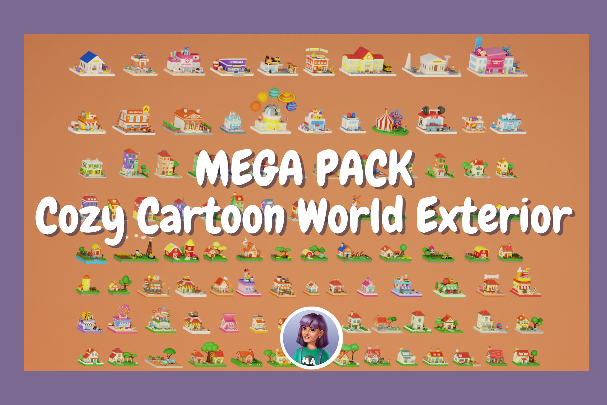MEGA PACK Cozy Cartoon World Exterior | 3D Exterior | Unity Asset Store