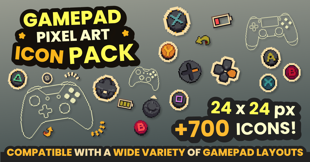 PixelArt Gamepad Icon Assets | 2D Icons | Unity Asset Store