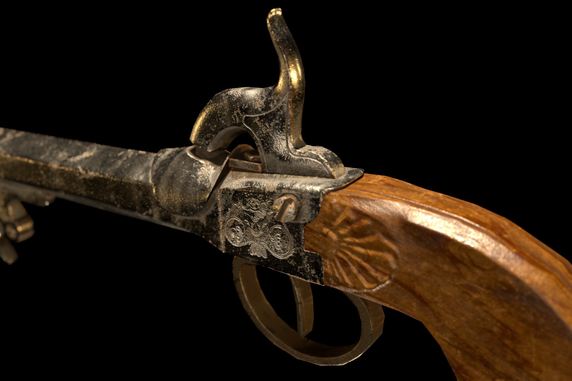 Boxlock Pistol with Bayonet | 3D 武器 | Unity Asset Store