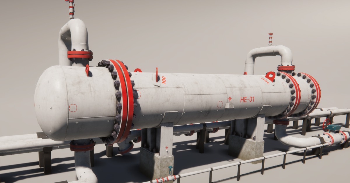 Industrial Vessel Heat Exchanger HDRP | 3D Industrial | Unity Asset Store
