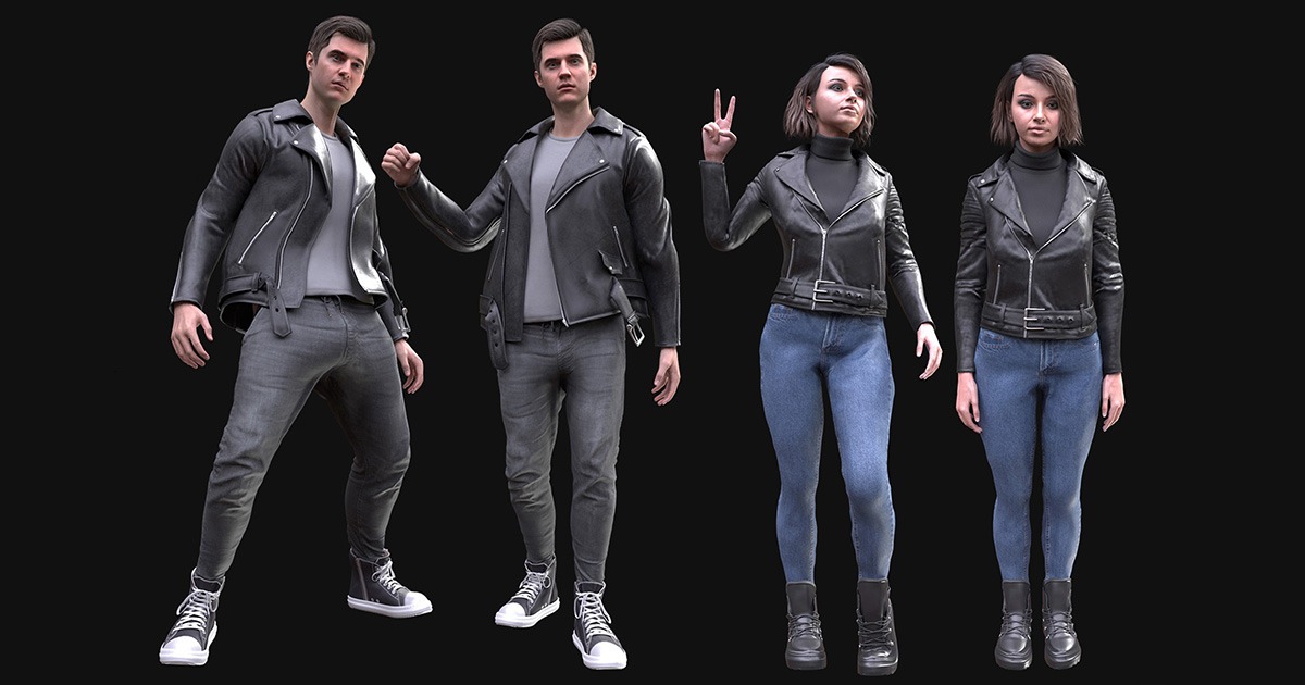 Collection 2 - Man/Woman Casual Outfits - Rigged | 3D Characters ...