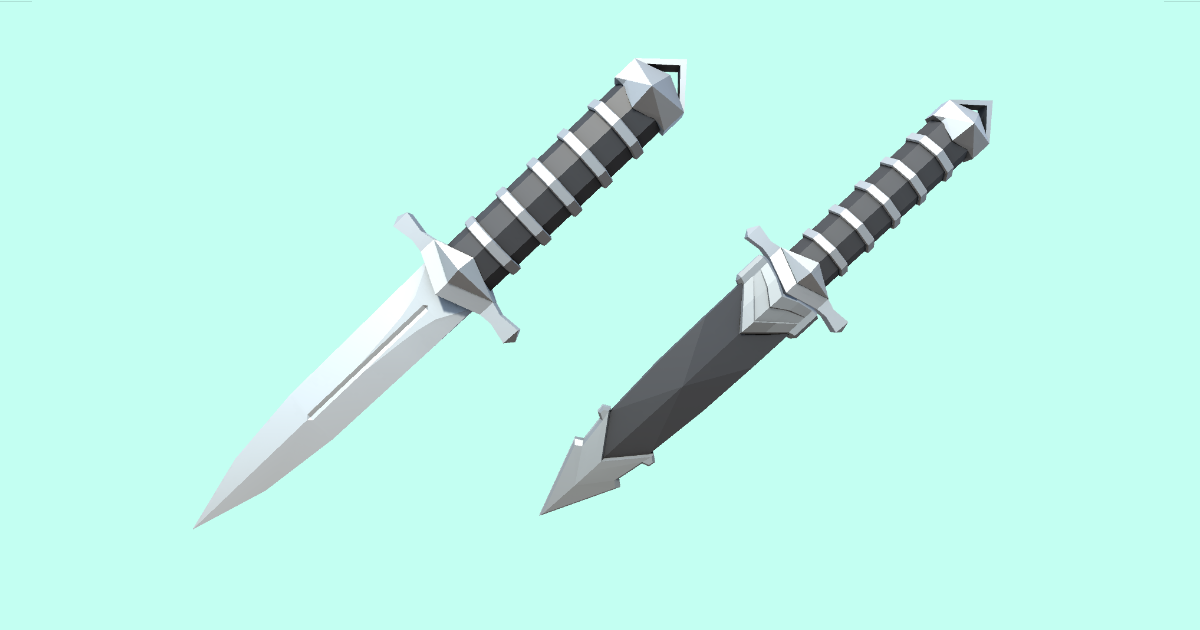 Milmac's Low Poly Dagger + Sheath | 3D Weapons | Unity Asset Store