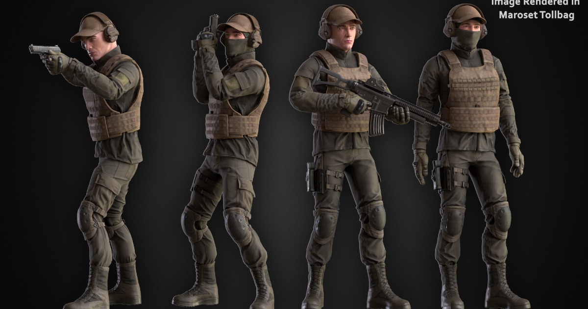 Light Soldier in Cap Khaki | Characters | Unity Asset Store