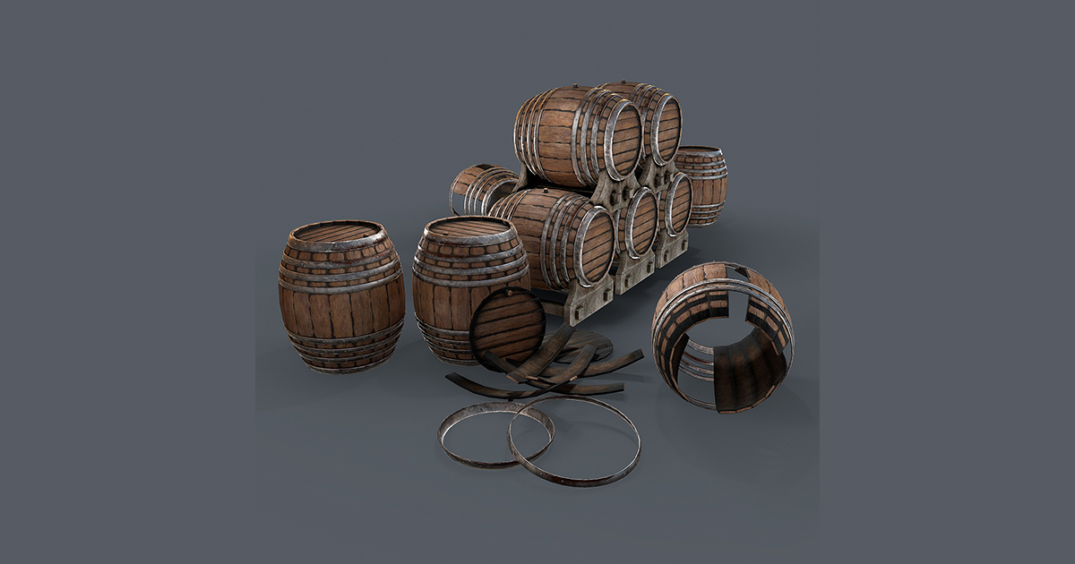 Old wine barrels | 3D Historic | Unity Asset Store