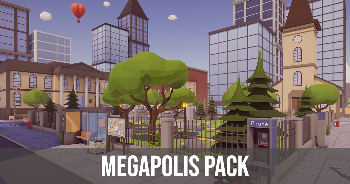 Low Poly Megapolis | 3D Urban | Unity Asset Store