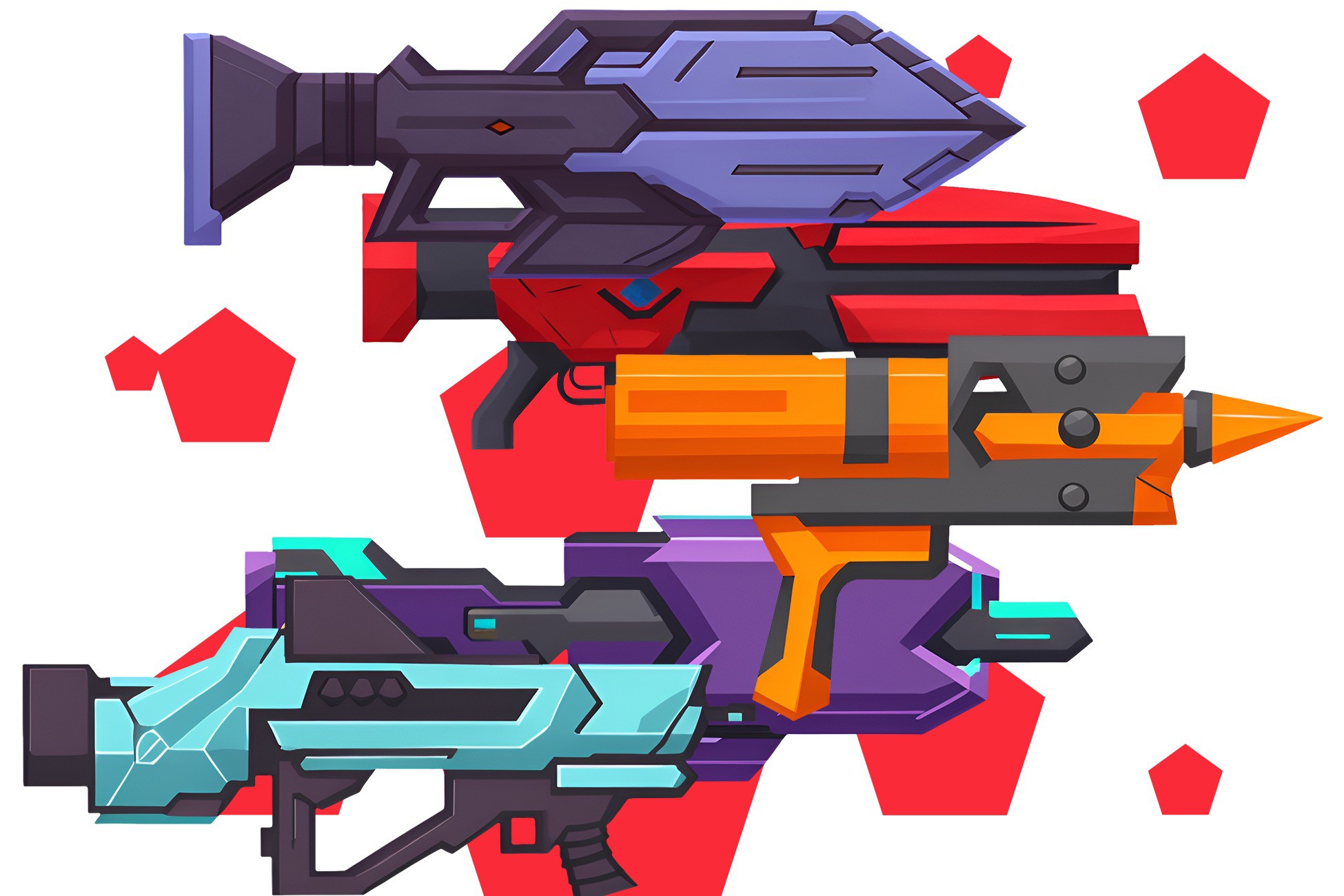 2D Futuristic Weapons | Weapons Pack | Ultimate weapons collection | 2D ...