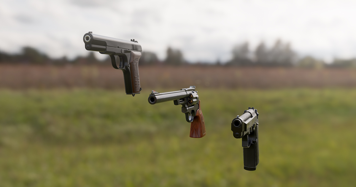 AAA Animated Pistol 3-Pack | 3D Guns | Unity Asset Store