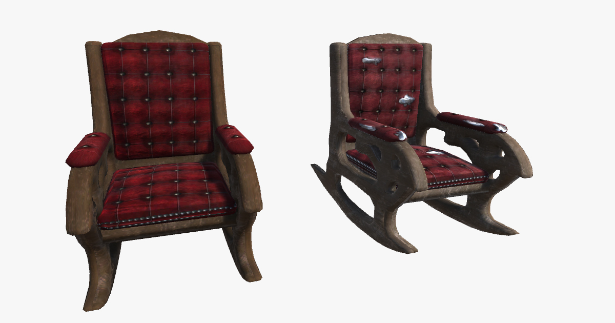 Fancy Old Rocking Chair | 3D Furniture | Unity Asset Store