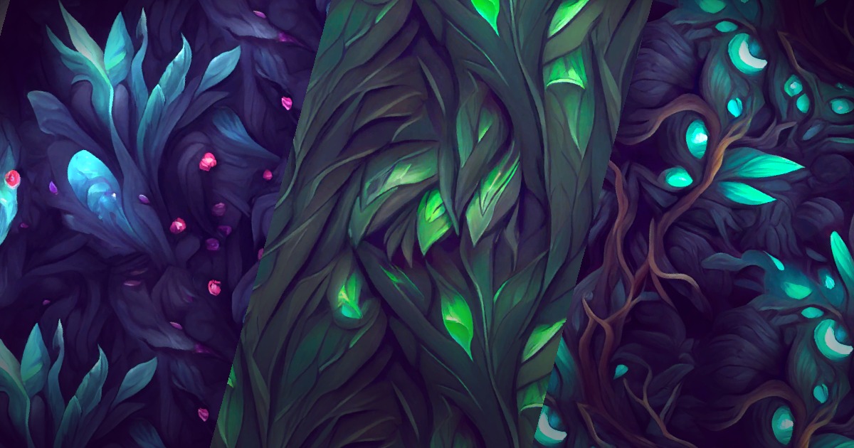 Grass: Twilight Forest -- 20 TEXTURES -- (Hand-painted, Tileable) #2 ...