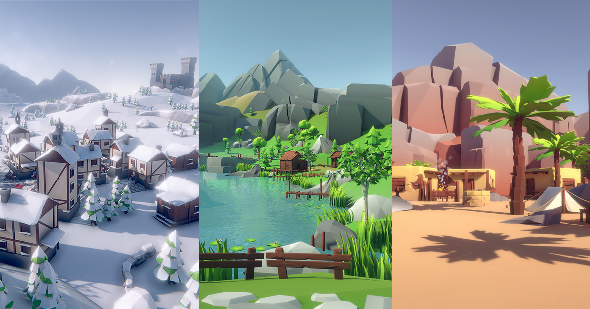 Lowpoly Style Mega Pack | 3D Landscapes | Unity Asset Store