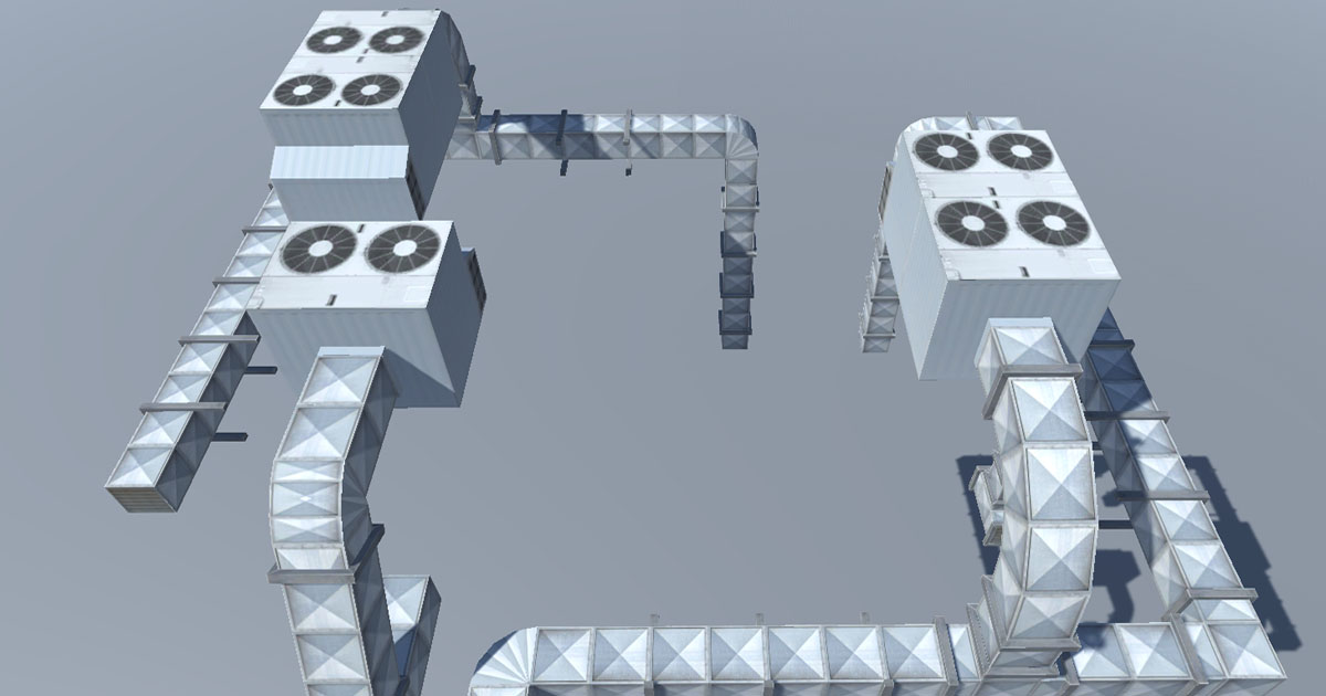 Air Ducts ( mobile friendly modular kit ) | 3D Industrial | Unity Asset ...