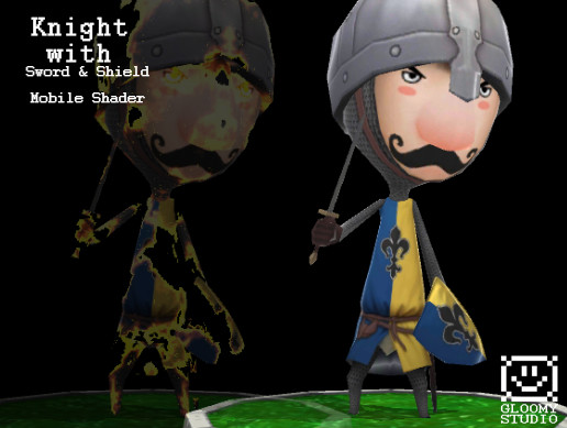 Knight with Sword & Shield Handpainted + Dissolve Shader. | Characters ...