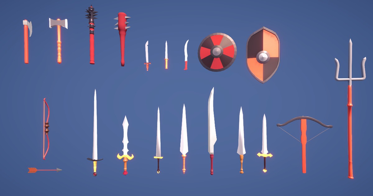 Low Poly Medieval & Fantasy Weapons | 3D Weapons | Unity Asset Store