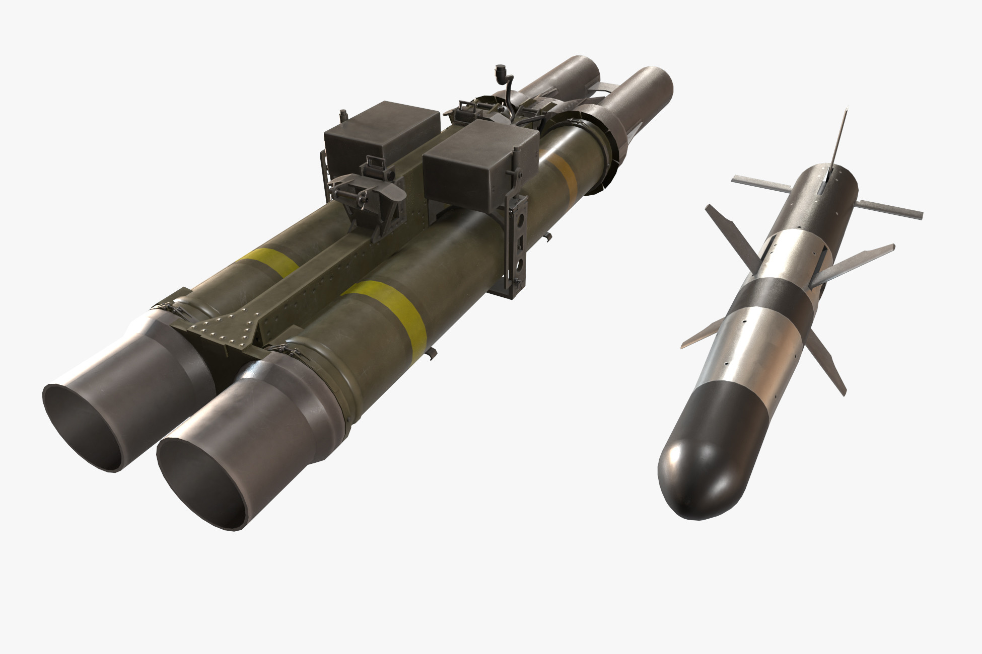 Missile Launcher BGM-71D TOW-2 X2 | 3D Weapons | Unity Asset Store