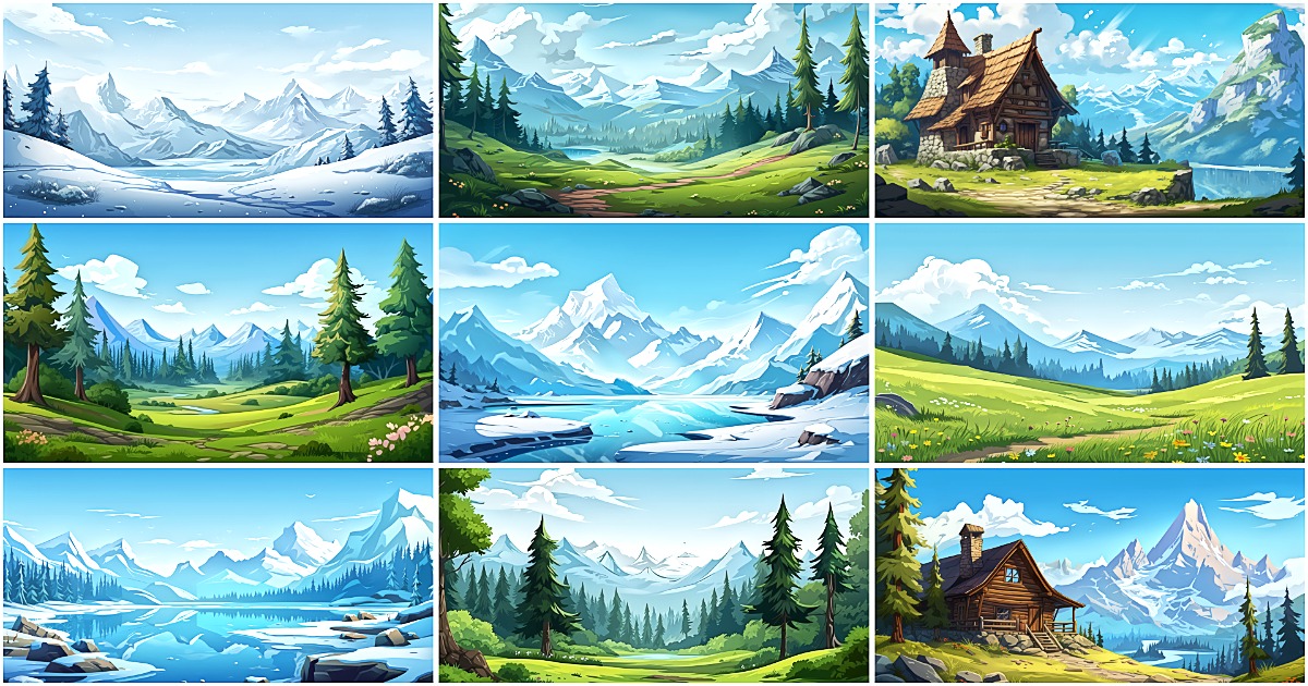 BACKGROUND - Fantasy Mountain 1 | 2D Environments | Unity Asset Store
