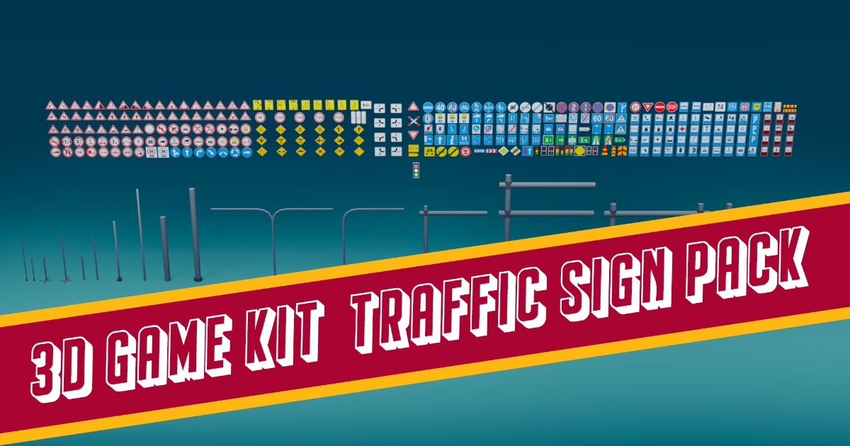 3D Game Kit-Traffic Sign Pack | 3D Roadways | Unity Asset Store