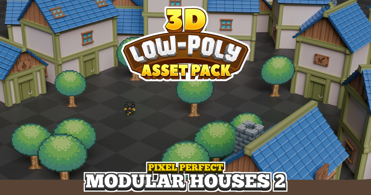 Low Poly Modular Pixel Houses Pack 2 | 3D Environments | Unity Asset Store