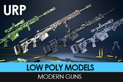 Low Poly Models - Modern Guns Pack (URP) | Unity AssetStore Price down ...