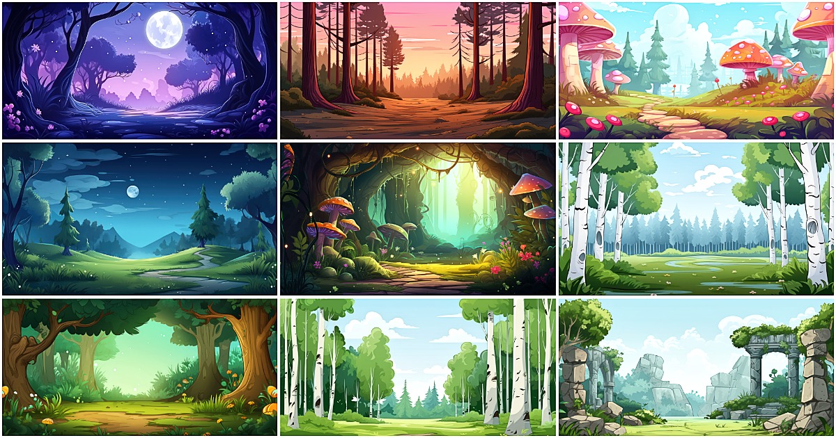 BACKGROUND - Cartoon Forest 1 | 2D Environments | Unity Asset Store