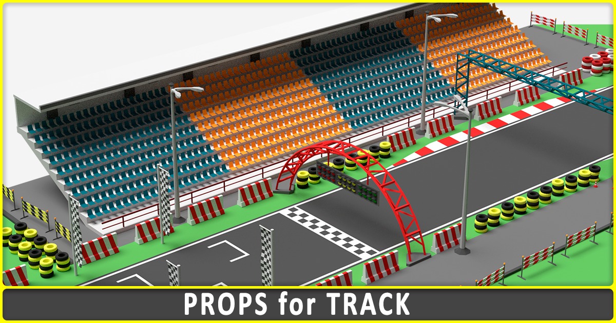 Environment Track Lowpoly: Cartoon Props Mobile Free | 3D Props | Unity ...