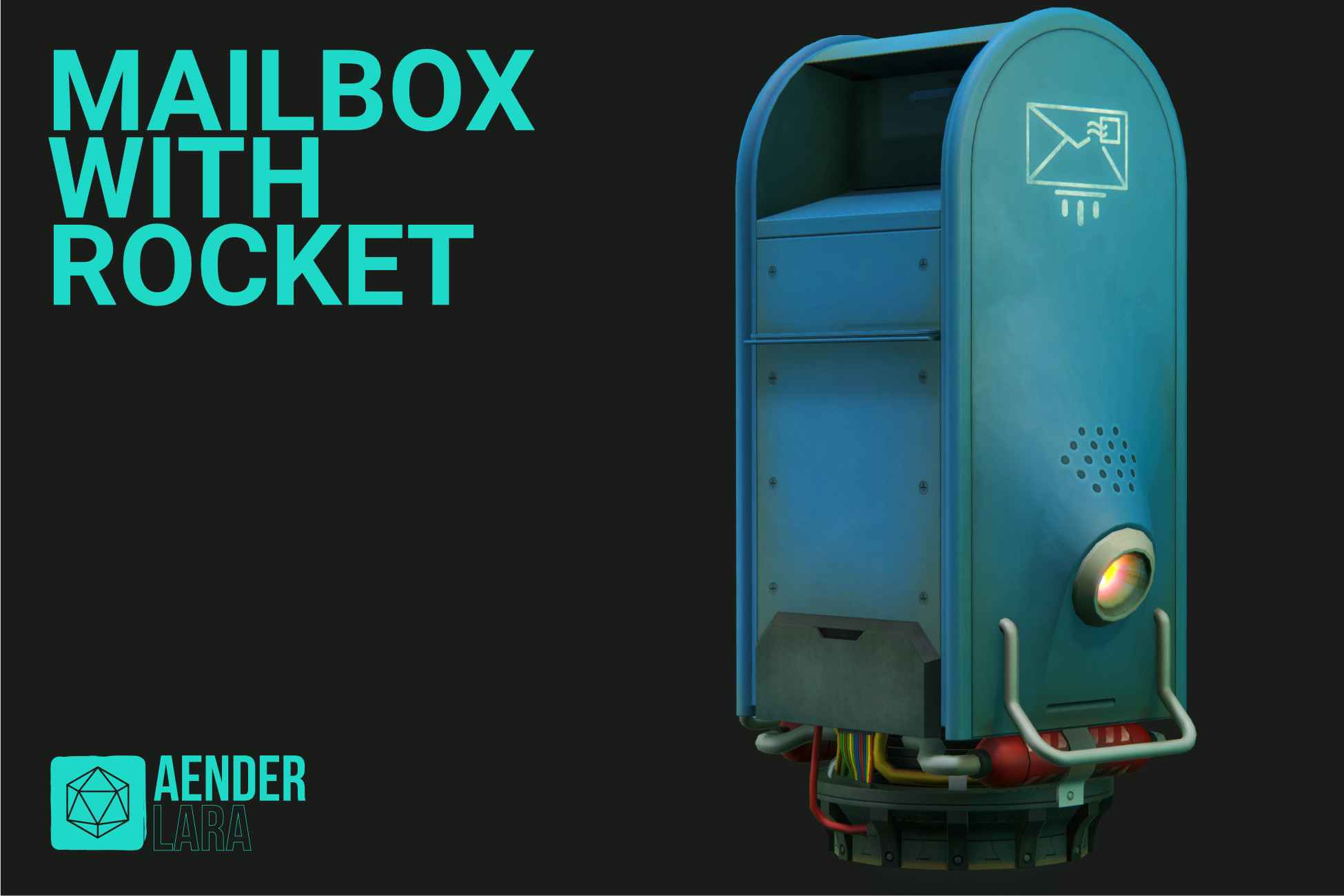 Mailbox with Rocket - Floating scifi mailbox | 3D Props | Unity Asset Store