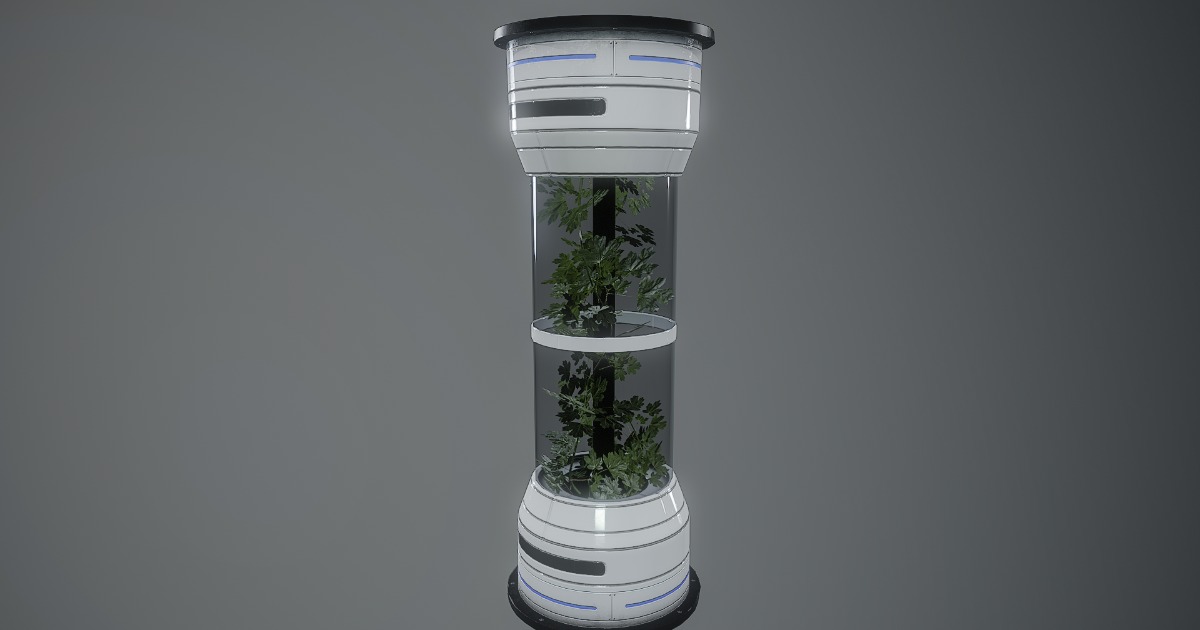 Futuristic Vegetation Tube Container – Sci-Fi Plant Growth Pod | 3D ...