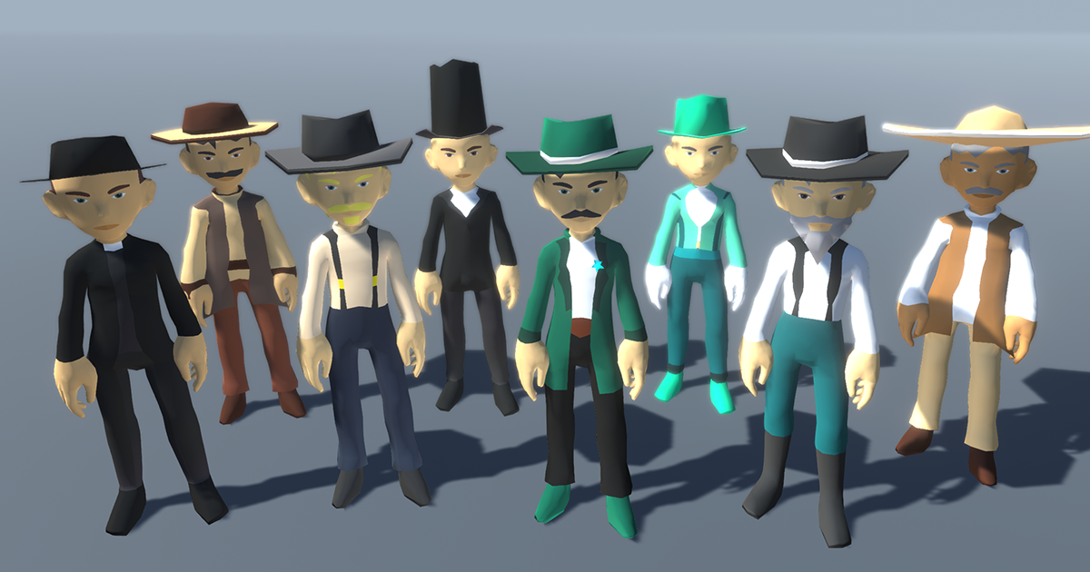 Western Wild West Characters Mega Pack | Characters | Unity Asset Store