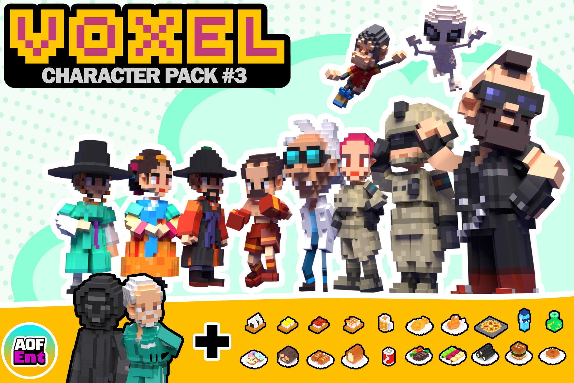 Voxel Character Pack 3 Characters Unity Asset Store