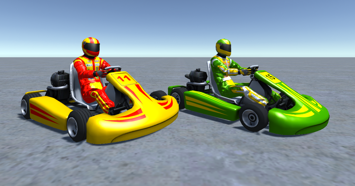 2 Low Poly Karts With Player Pack 6 | 3D Land | Unity Asset Store