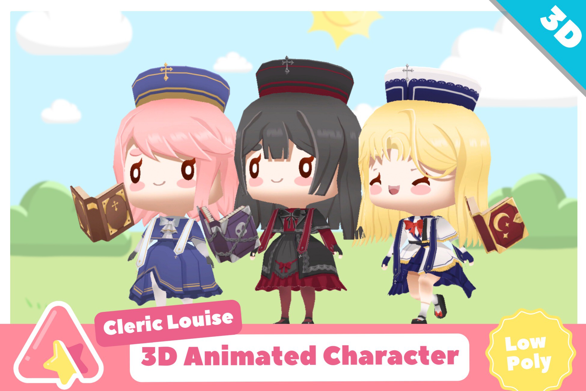 3D Chibi Cleric Louise | Characters | Unity Asset Store